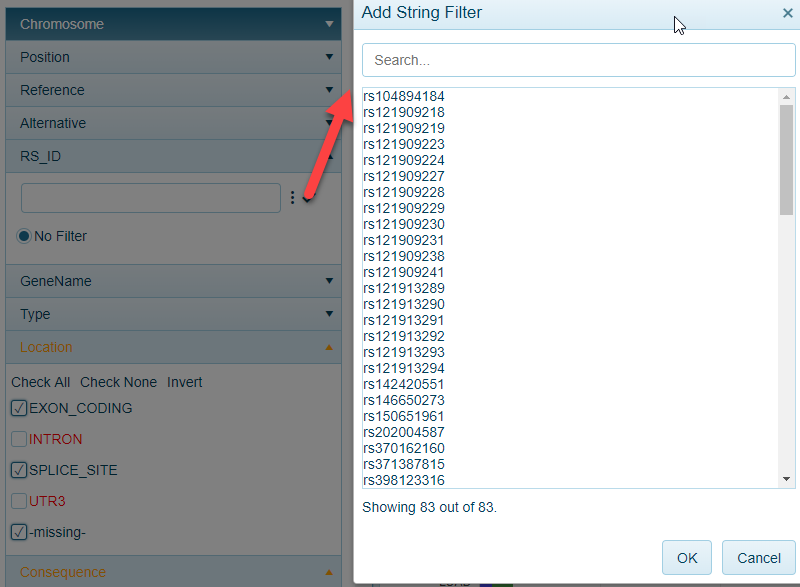 Mutation Filters - omicsoft doc